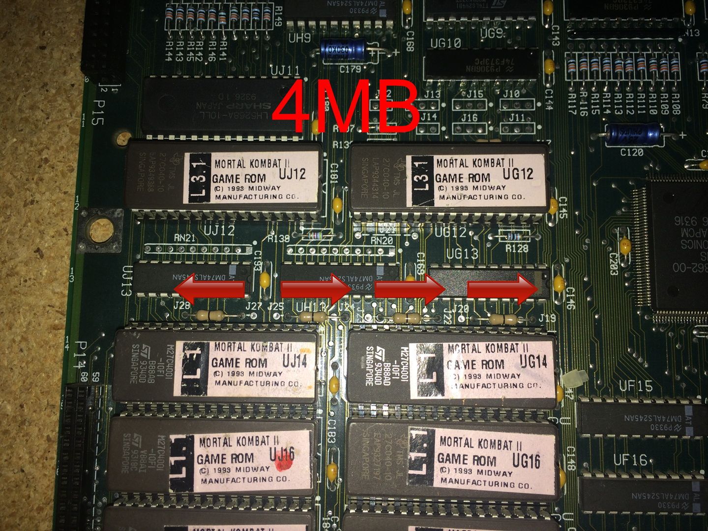 NEW - Mortal Kombat 2 PCB - 4mb to 8mb Rom Conversion | Museum of the ...