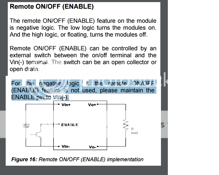 DC DC converter, on off pin question? | All About Circuits